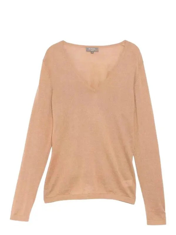 N.peal Imogen V-neck Top - Neutrals