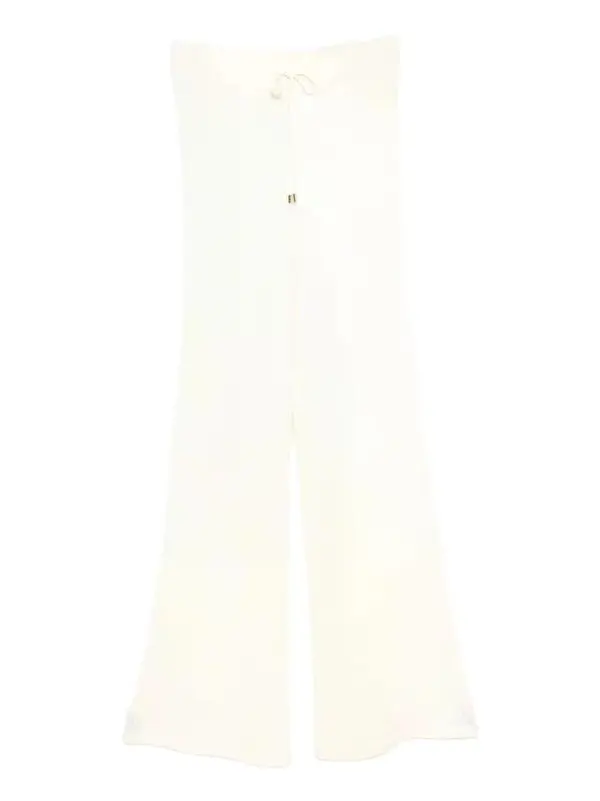 N.peal Ribbed Knit Cashmere Trousers - Neutrals