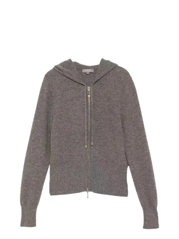 N.peal Honeycomb Zipper Hoodie - Grey