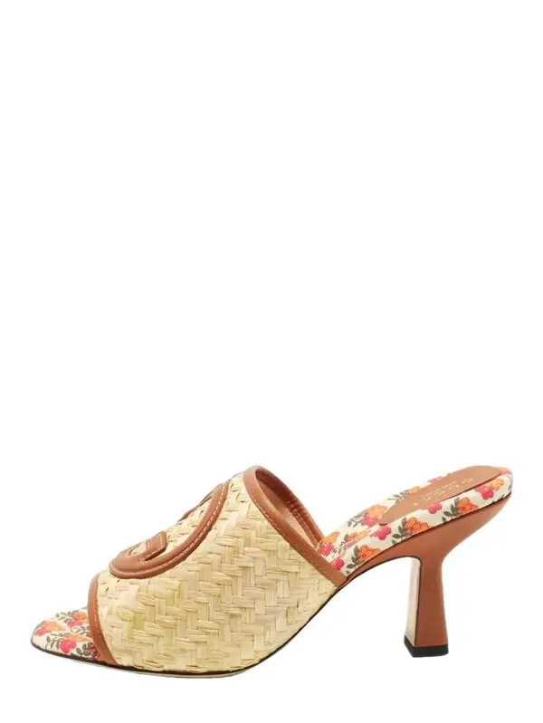 Gucci Interlocking G Raffia High Heel Sandals - Neutrals