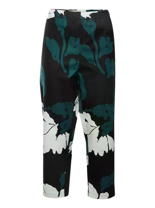 Marni Floral Print Trousers - Black