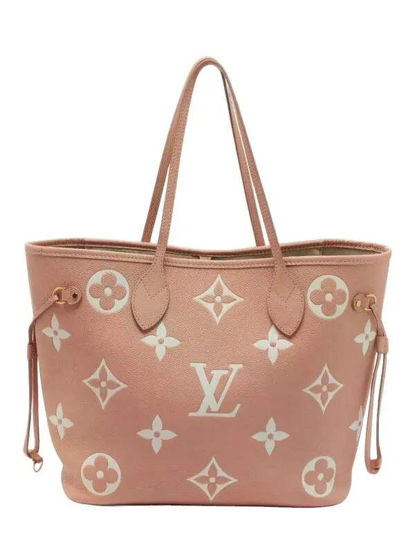 LOUIS VUITTON Neverfull Mm Monogram Empreinte Tote Bag - Pink