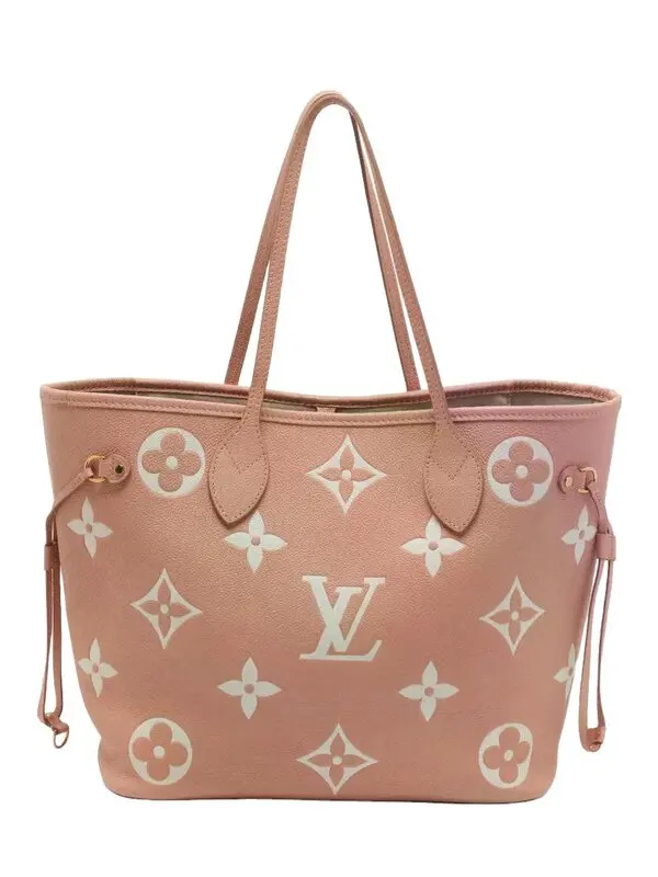 LOUIS VUITTON Neverfull Mm Monogram Empreinte Tote Bag - Pink