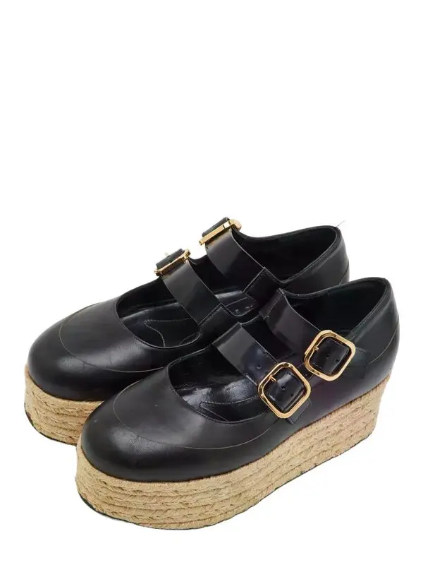 Marni Mary Jane Platform Espadrilles - Black