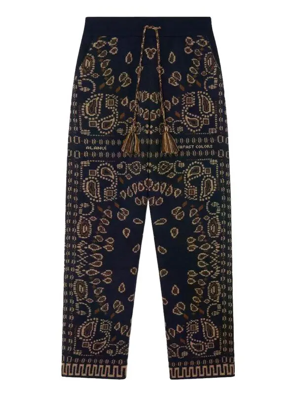 Alanui Bandana-jacquard Wool Trousers - Blue
