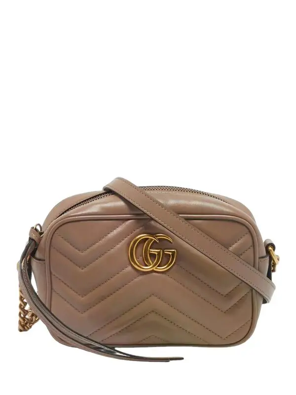 Gucci Mini Gg Marmont Matelassé Shoulder Bag - Brown