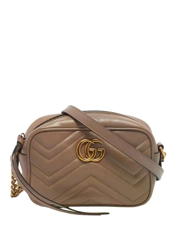 Gucci Mini Gg Marmont Matelassé Shoulder Bag - Brown