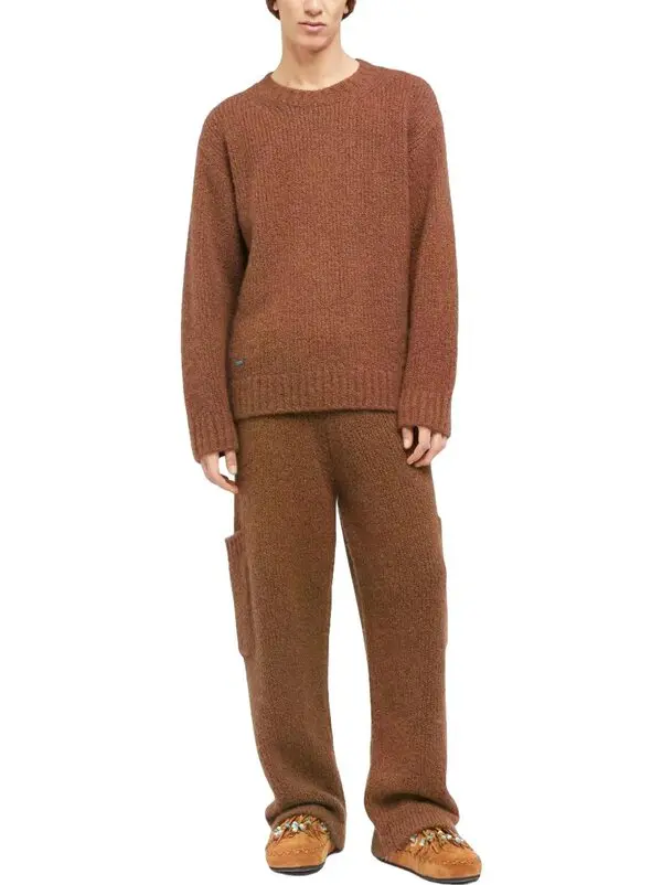 Alanui Rib-stitched Crew-neck Sweater - Brown