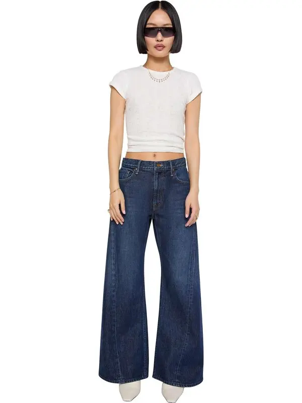 MOTHER Lil Lemon Twist Fresh Squeezed Wide Leg Jeans - Blue