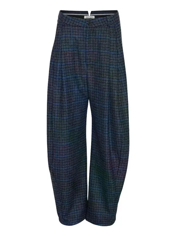 Henrik Vibskov Check-pattern Wool Trousers - Blue