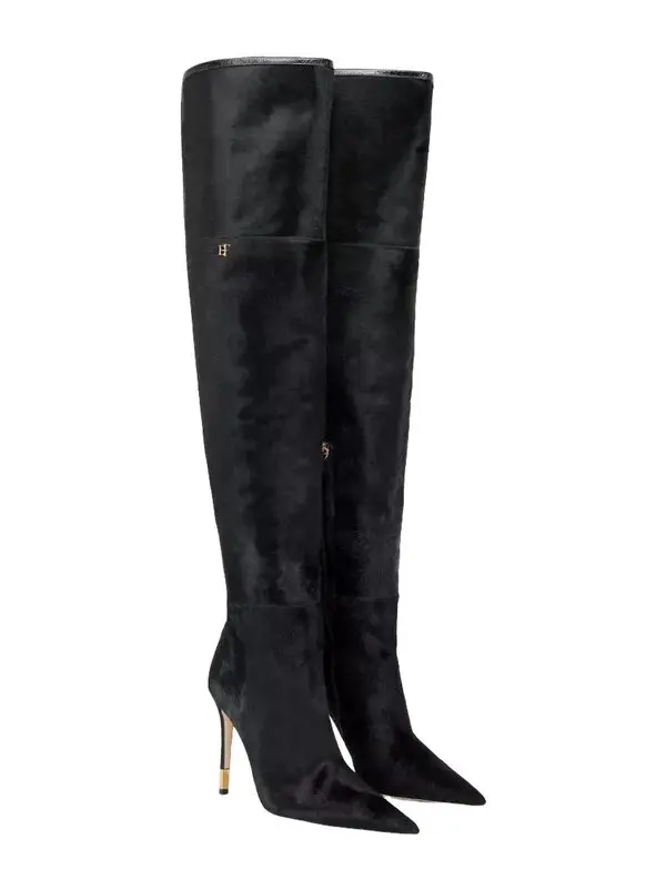 Elisabetta Franchi Cowhide Knee-high Boots - Black