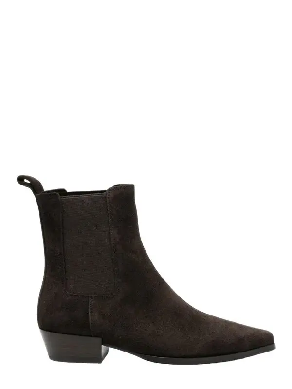 STRATEGIA Leather Velour Box Ankle Boots - Brown