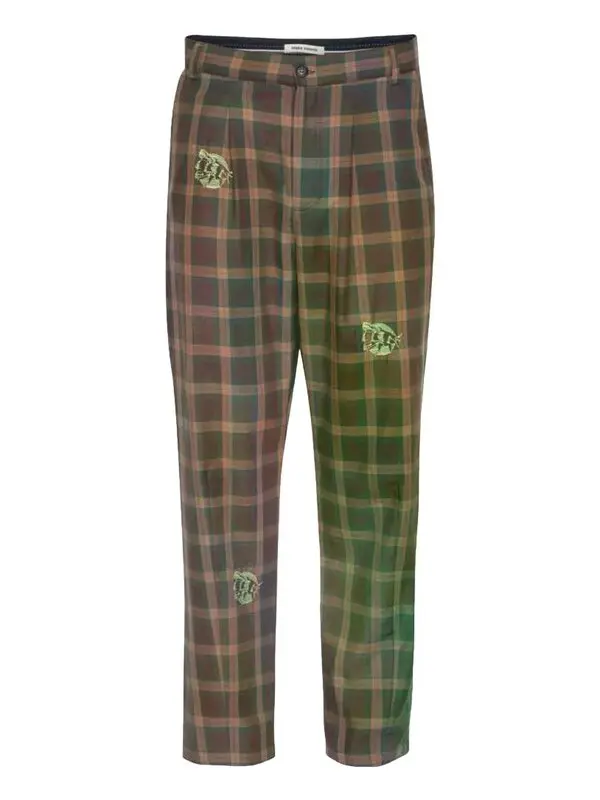 Henrik Vibskov Plaid Embroidered Trousers - Brown