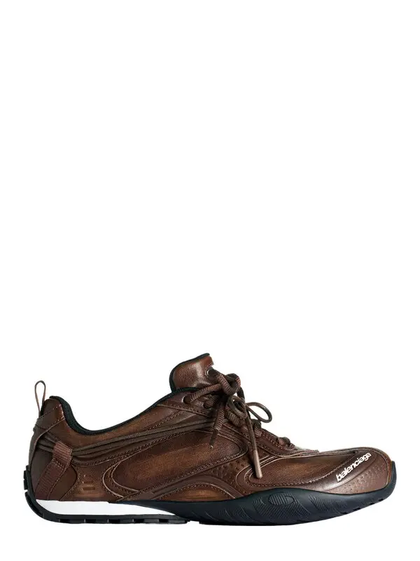 Balenciaga Radar Leather Lace-up Sneakers - Brown