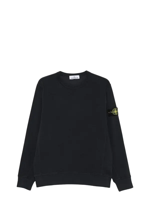 Stone Island Sweatshirt With Logo Patch - Blue