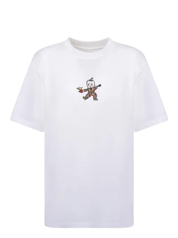 CHRISTINA CRAWFORD Cupid Baby Embroidered Cotton T-shirt - White