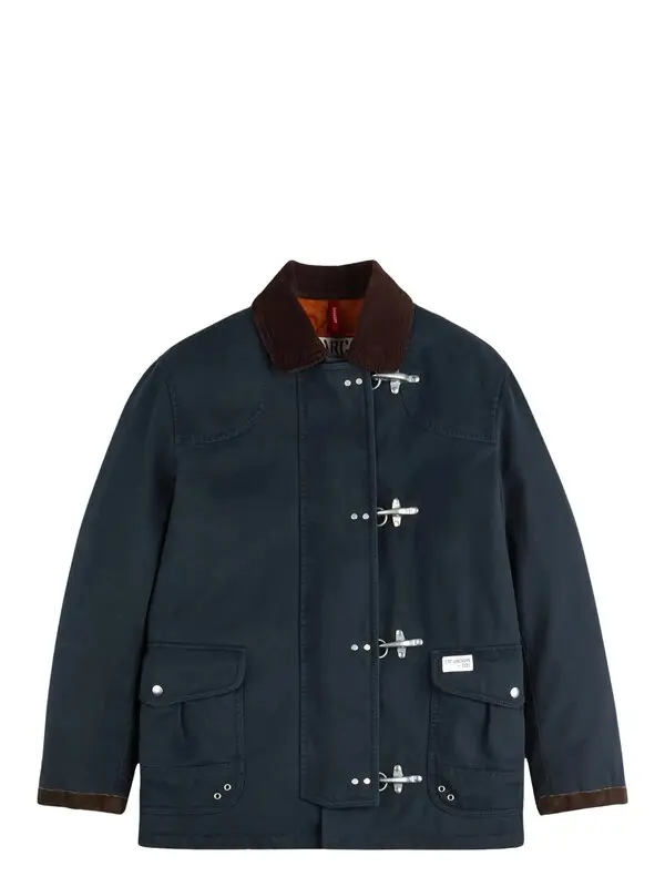 FAY 4 Hook Corduroy Coat - Blue