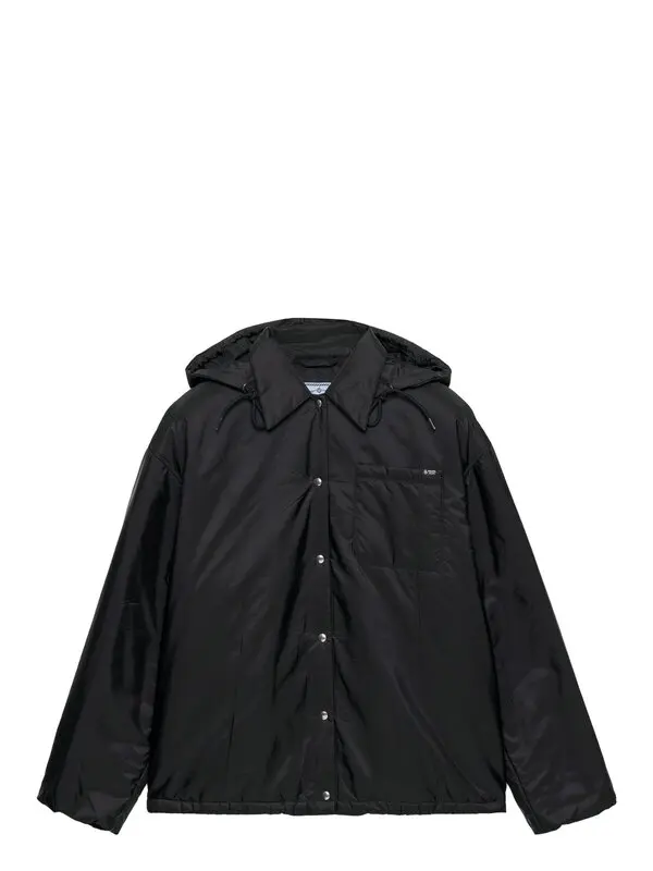 Prada Lightweight Re-nylon Blouson Jacket With Removable Hood - Black