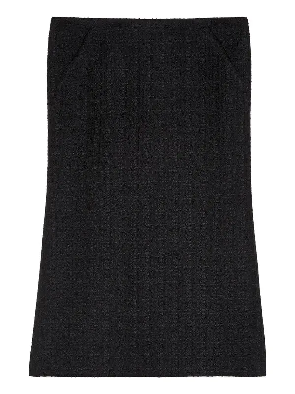 Alexander McQueen Light Tweed Bumster Skirt - Black