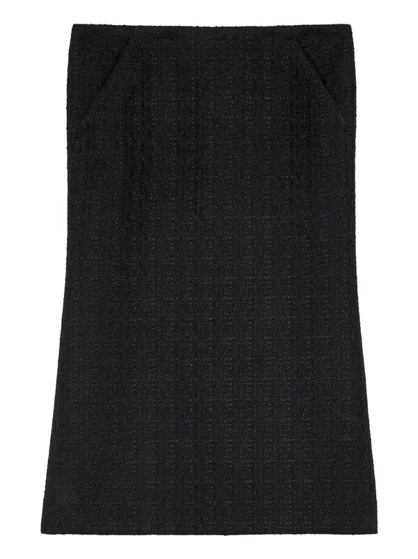 Alexander McQueen Light Tweed Bumster Skirt - Black