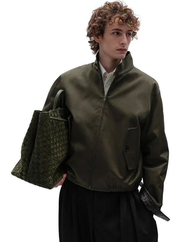 Bottega Veneta Cotton Gabardine Blouson - Dark Juniper