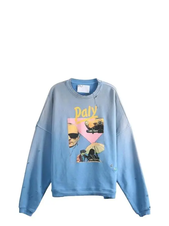 PALY HOLLYWOOD Still Life Crewneck Sweatshirt Hoodie - Blue