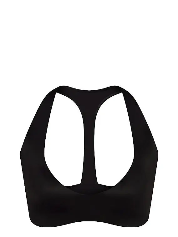 NIKESKIMS Satin Shine Plunge Sports Bra - Obsidian