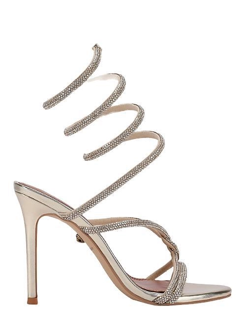 Kurt Geiger Crystal-embellished Spiral Stiletto Heeled Sandals - Gold