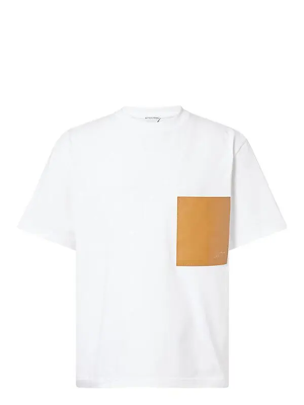Bottega Veneta Leather-pocket Cotton T-shirt - White
