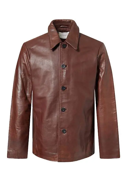 Studio Nicholson Slim-fit Leather Jacket - Chestnut
