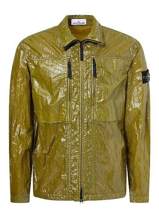 Stone Island Lucido Garment-dyed Nylon Jacket - Cactus