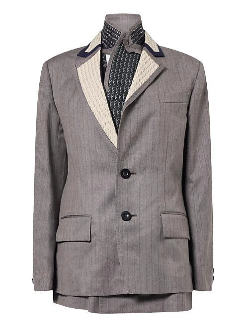 Sacai Double-layered Wool Blazer - Brown