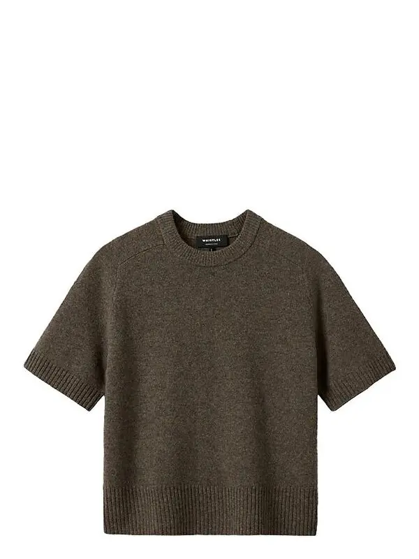 Whistles Short Sleeve Wool T-shirt - Neutral