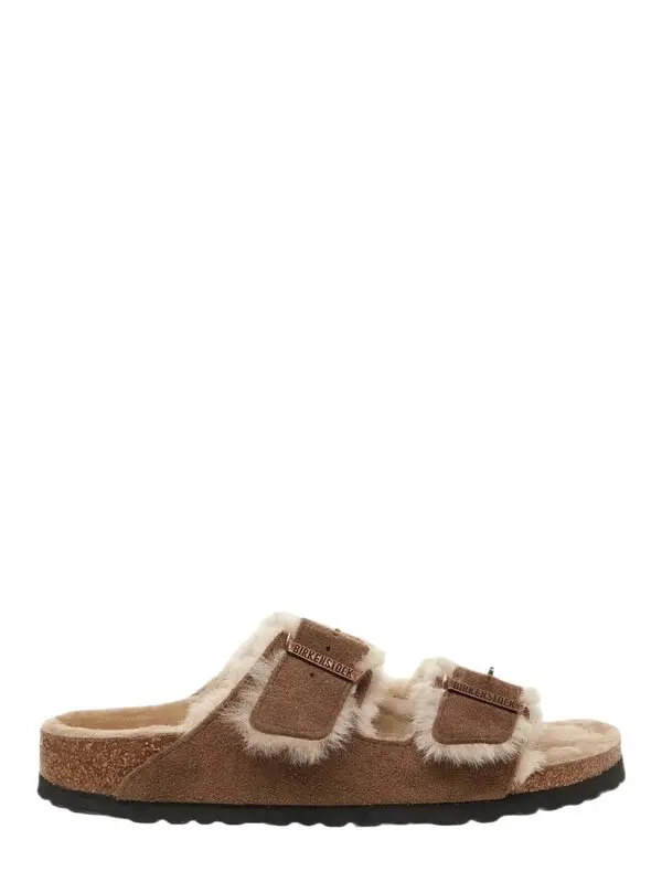 BIRKENSTOCK Arizona Shearling Suede Sandals - Brown