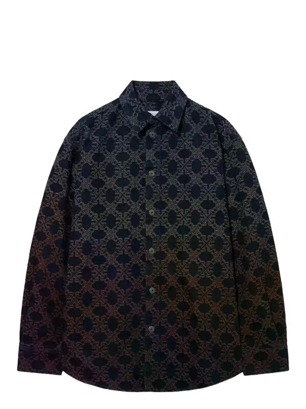 Off-White Arrow Monogram Jacquard Denim Shirt - Blue