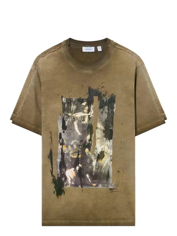 Off-White Inked Mercy Overlap T-shirt - Green