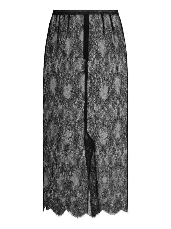 Dolce & Gabbana Lace Slit Skirt - Black