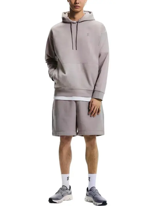 On Embroidered Logo Hoodie - Grey