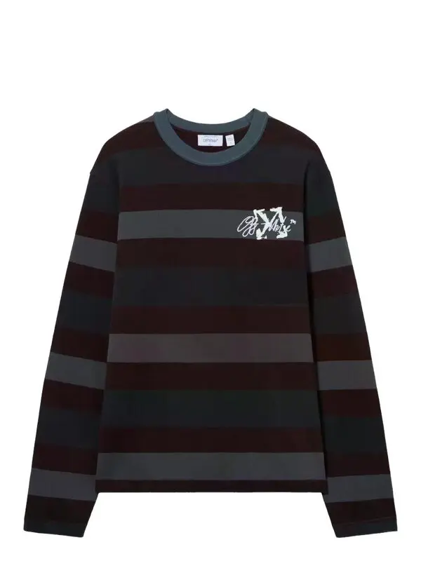 Off-White Stroke Overlap Long-sleeve Sweater - Black