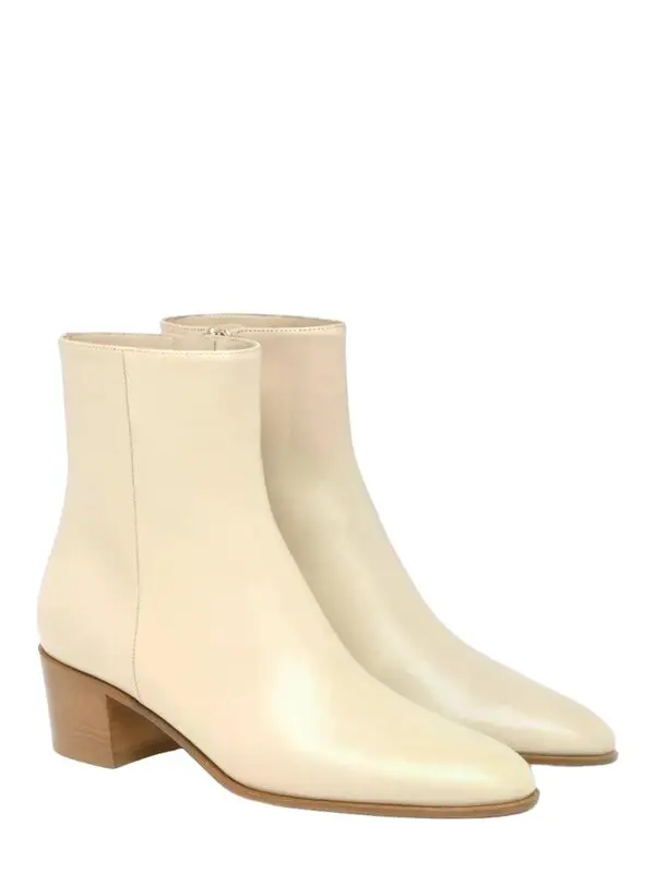 GIANVITO ROSSI Spencer Leather Ankle Boots - Neutrals