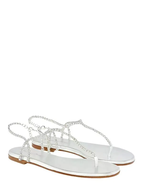 GIANVITO ROSSI Eternity Thong Sandals - Silver