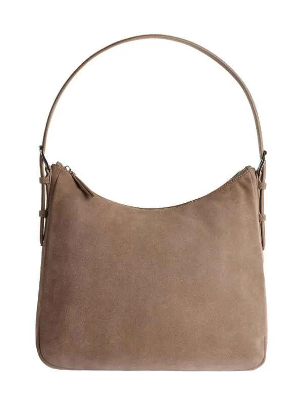 Quince Sutton Suede Shoulder Bag - Pebble