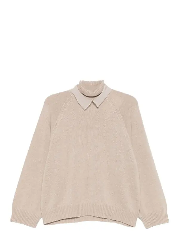 Brunello Cucinelli Cashmere Turtle-neck Sweater - Beige
