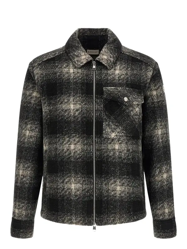 Moncler Checked Shirt Jacket - Black