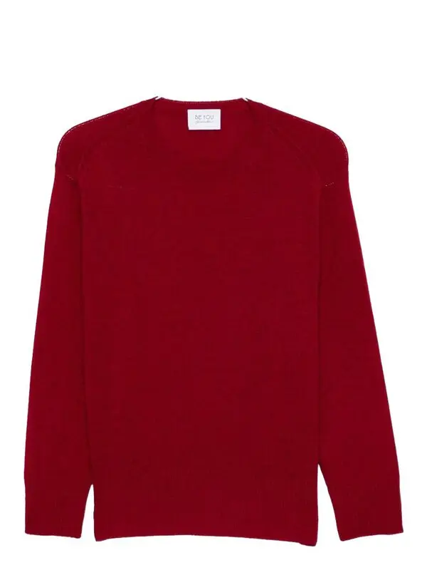 BEYOU Cashmere Crewneck Sweater - Red