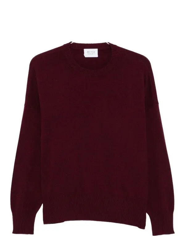 BEYOU Cashmere Crewneck Sweater - Red