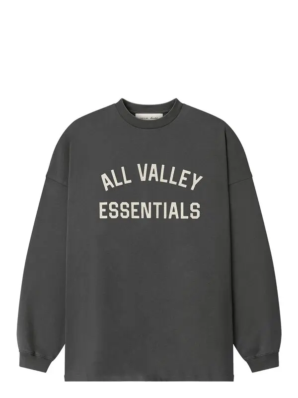 Fear Of God All Valley" Graphic Long Sleeve Tee - Grey