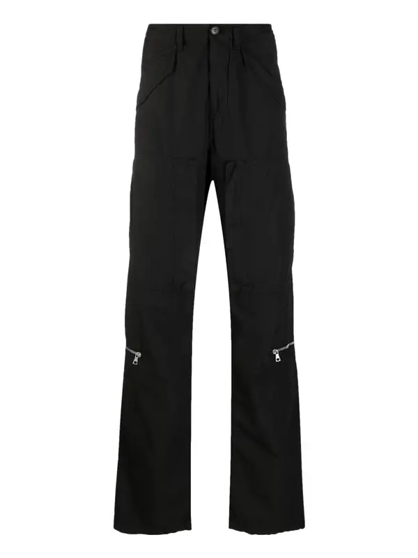 Palm Angels Zip Detailed Cargo Pants - Black