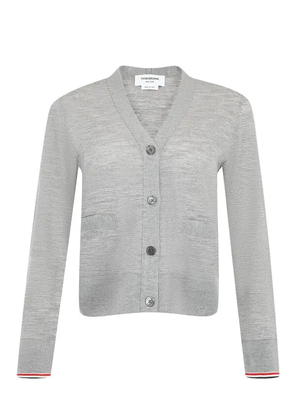Thom Browne V-neck Cardigan - Grey