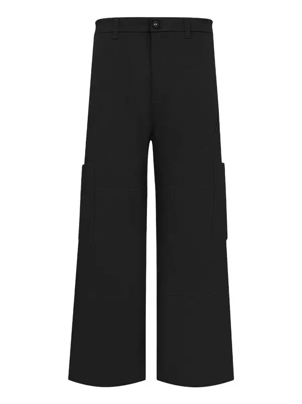 Thom Browne Wide Leg Chap Painter Pants - Black